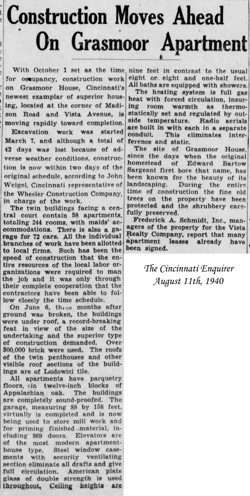 Construction announcement – The Grasmoor House – Cincinnati